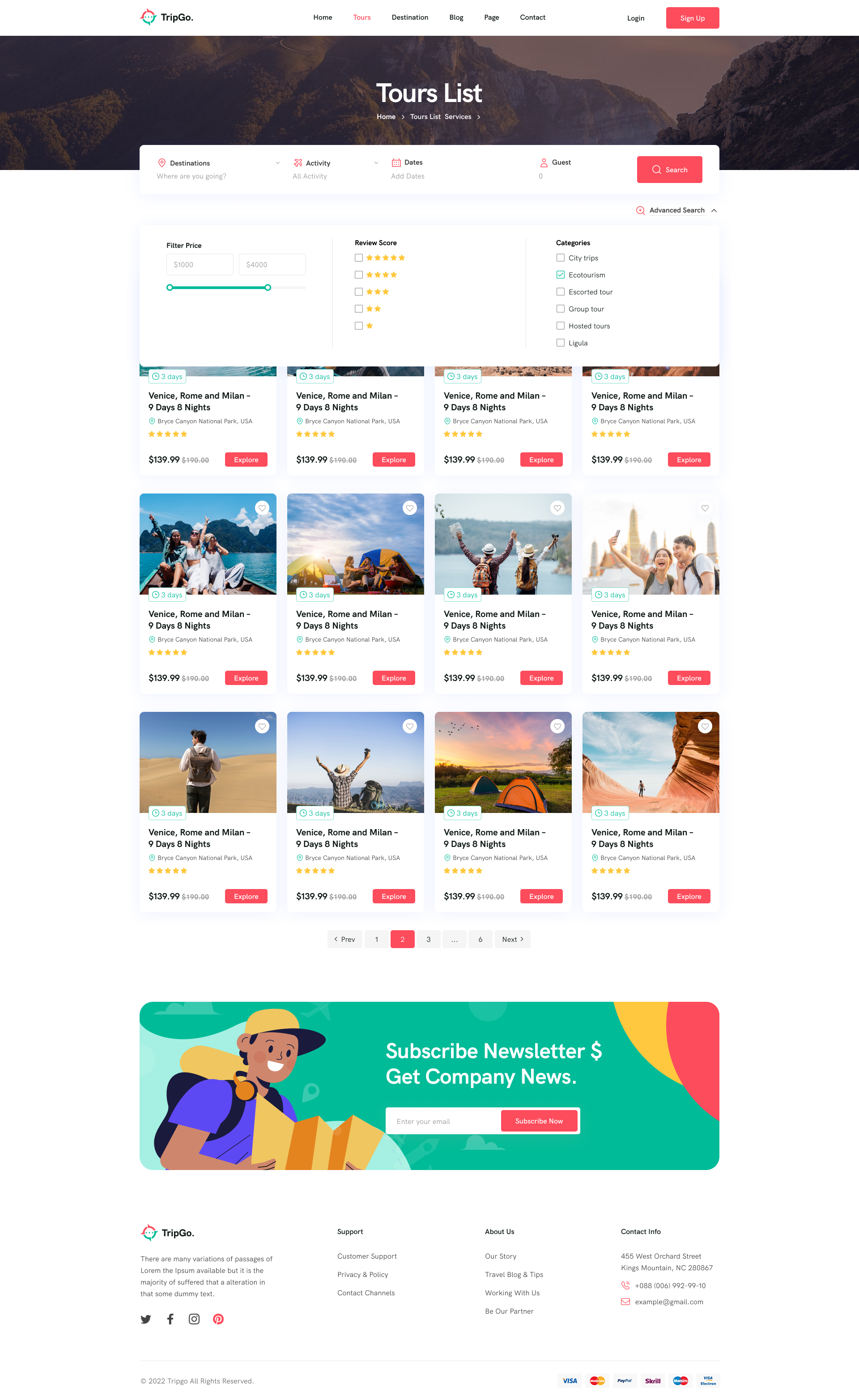 TripGo - Tour Booking Figma Template by ovatheme | ThemeForest